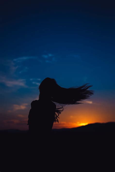 Girl Sunset Silhouette