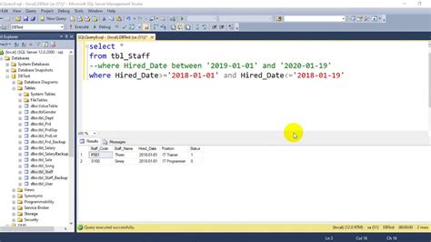 sql server where filter youtube