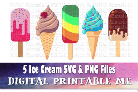 Ice Cream Cone Clip Art Bundle Popsicle Graphic By Digitalprintableme