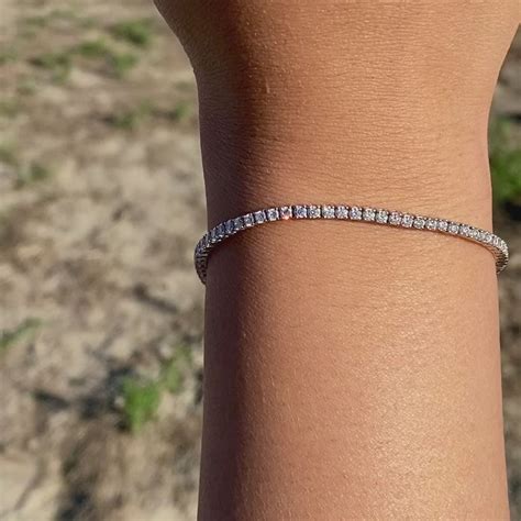 Moissanite Tennis Bracelet White Gold And Sterling Silver Voll