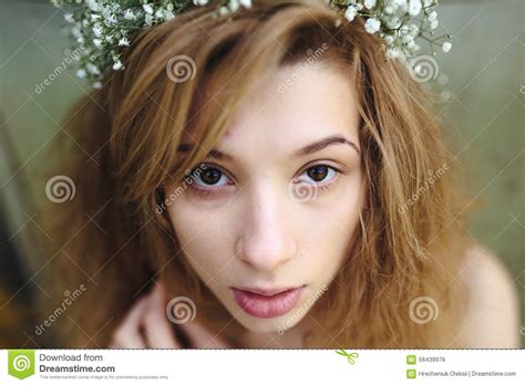 Portrait Of A Beautiful Red Haired Girl Stock Image Image Of Nature