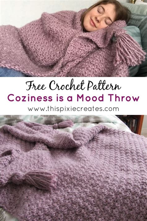 Free Crochet Blanket Pattern Coziness Is A Mood Throw Red Heart