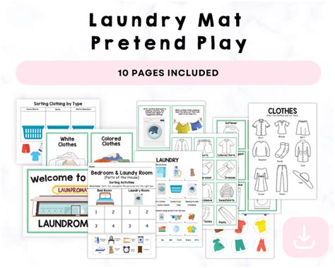 Laundry Mat Pretend Play Printable Crystalandcomp