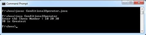 conditional operator in java with example