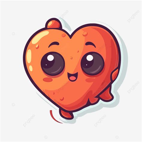 كارتون Kawaii القلب ملصقا المرسومة المتجه تصميم الملصق مع الكرتون قلب