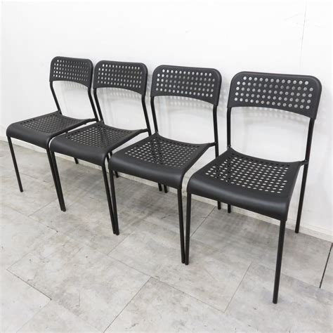 Ikea イケア スタッキングチェア ブラック 肘無し いす 椅子 イス リビング 居間 ミーティングチェア 会議 Eg12003 中古