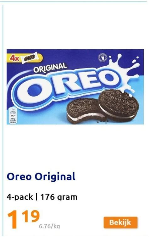 Oreo Original 4 Pack 176 Gram Aanbieding Bij Action