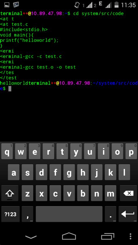executing c program in android mobile using terminal ide ~ letsscript