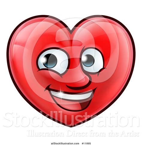 Vector Illustration Of A Happy Red Love Heart Character By