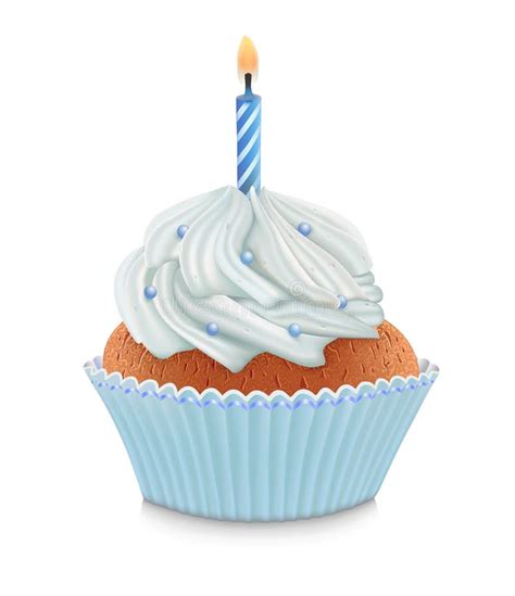 Blue Birthday Cupcake Stock Vector Illustration Of Fire 17808342