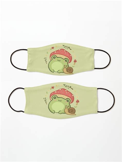 Super Cute Kawaii Frog With Toadstool Mushroom Hat Snail Cottagecore