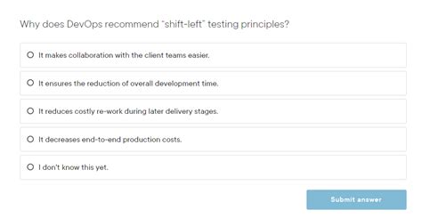 solved why does devops recommend “shift left” testing