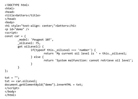 internal javascript code with getters text editor notepad text
