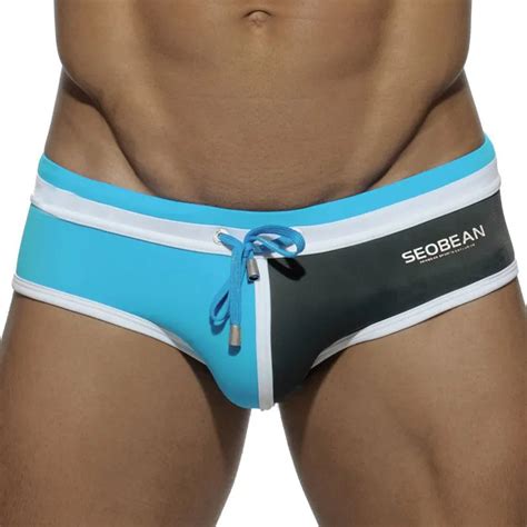 Sexy Men Swimwear Gay Man Patchwork Bikini Swimsuit Mens Swim Shorts