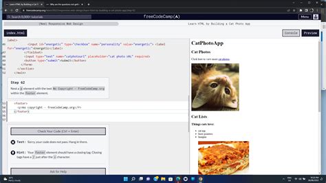 step 62 learn html by building a cat photo html css the