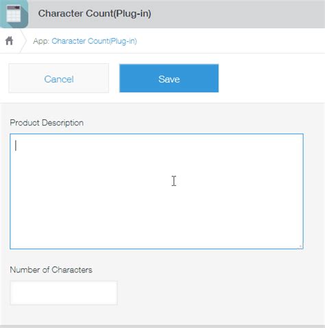 character count plug in kintone developer program