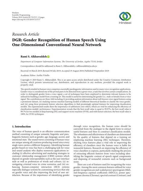 pdf dgr gender recognition of human speech using one