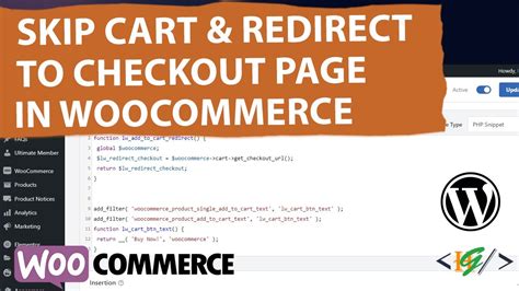 how to skip woocommerce cart page and redirect to checkout page using
