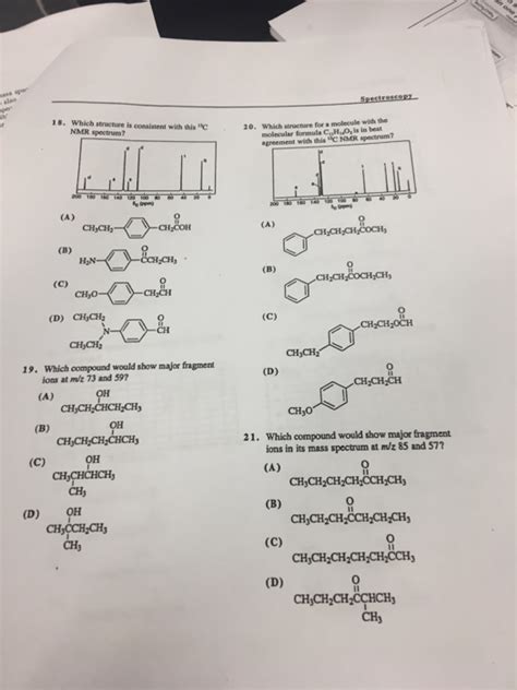 Solved Which Structure Is Consistent With This 13c Nmr