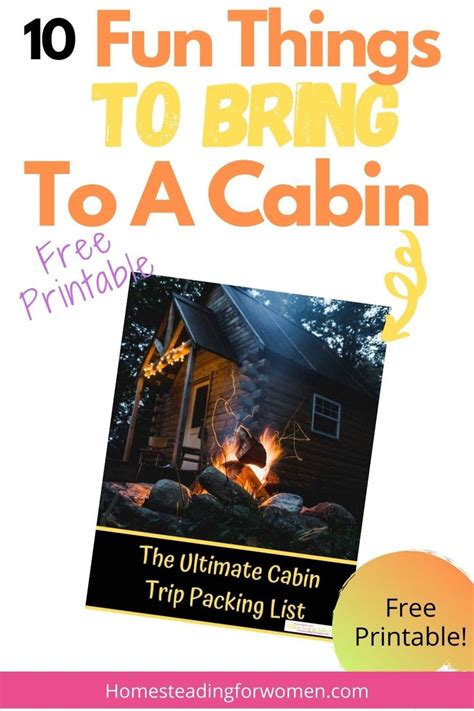 10 Fun Things To Bring To A Cabin Free Printable Ultimate Cabin