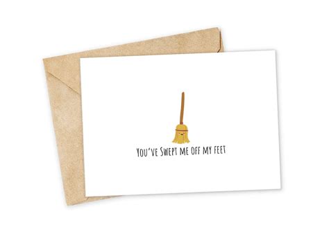 Youve Swept Me Off My Feet Broom Greeting Card I Love Etsy