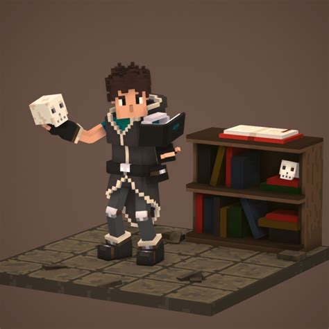 voxel art mage character domestika
