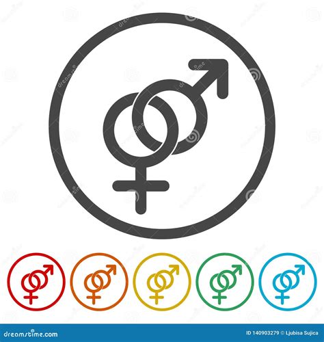 Grupo De Símbolo Do Sexo Masculino E Fêmea Ilustração Do Vetor