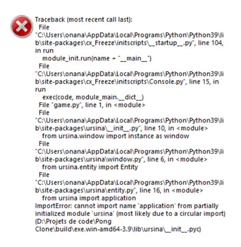 cx freeze error when trying to turn a python script