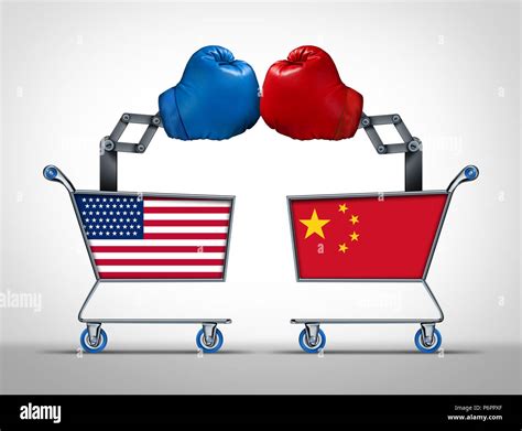 United States And China Trade War And Economic Tariff Dispute And