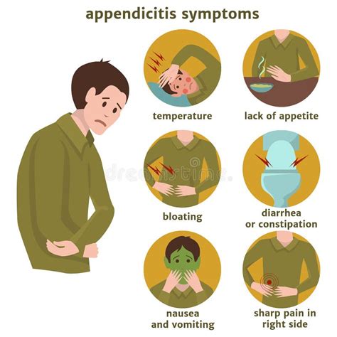 Symptoms Of Appendicitis With Infographics Stock Vector Illustration