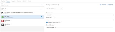 azure devops pipelines run a node js script as a step