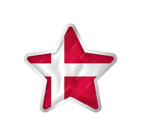 Premium Vector Denmark Flag In Star Button Star And Flag Template