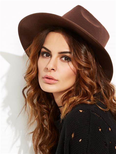 Coffee Vintage Large Brimmed Hat Shein Sheinside
