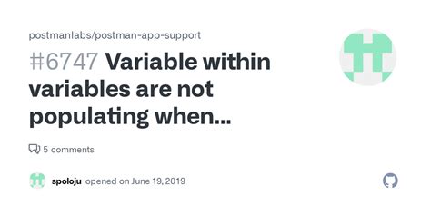 variable within variables are not populating when request is sent