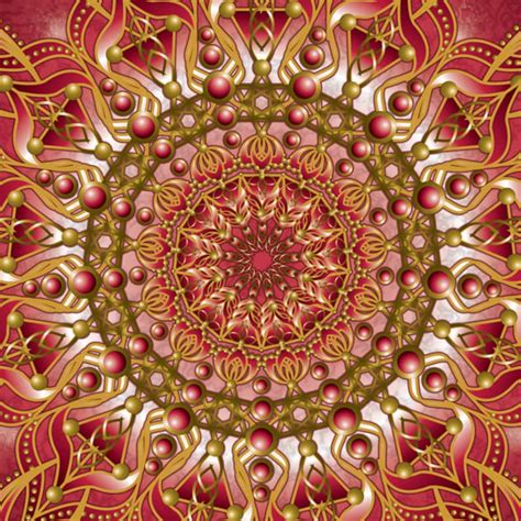 Divine Féminine Red Mandala Rouge Et Or Art Géométrique Etsy