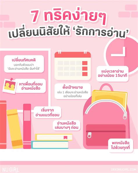 แชร์ทริคง่ายๆ ที่ทำให้รักการอ่านมากขึ้น 📚 แกลเลอรีที่โพสต์โดย Nugirl