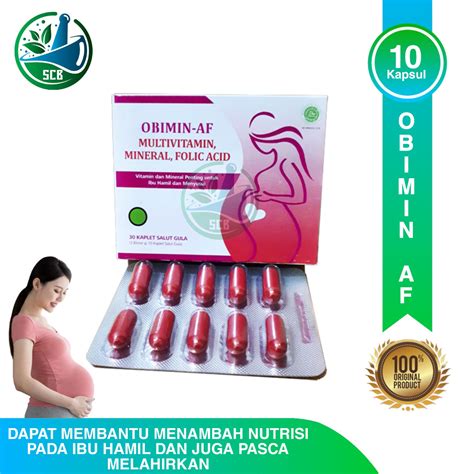 Jual Obimin Af Strip 10 Kapsul Vitamin Dan Mineral Untuk Ibu Hamil