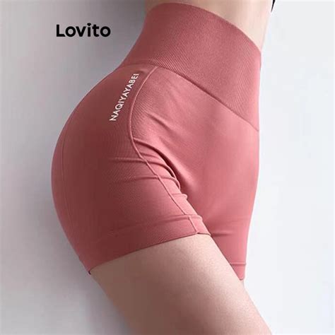 Lovito Women Sporty Plain Pattern Sports Leggings Lne39470 Red Green