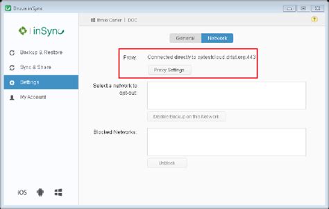 configure proxy settings on the insync client druva documentation