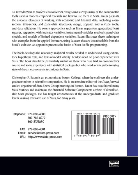 christopher baum an introduction to modern econometrics