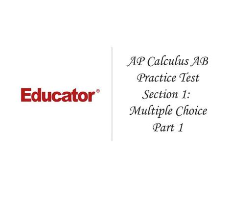65 [ap Calculus Ab Practice Test Section 1 Multiple Choice Part 1