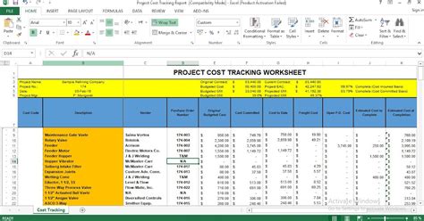 Software Project Cost Estimation Template In Excel