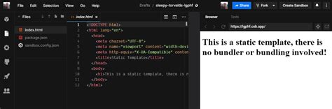 using codesandbox as a basic html css editor