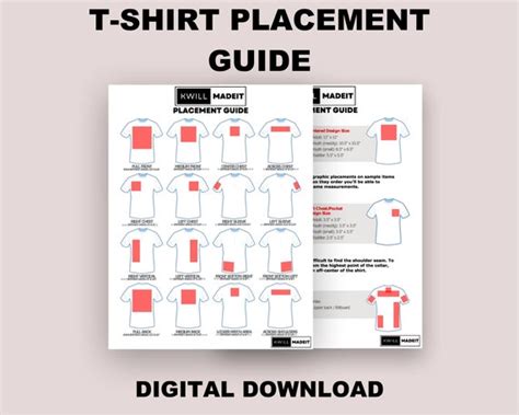 Heat Printing Transfer Size And Placement Cheat Sheet