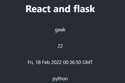 how to connect reactjs with flask api geeksforgeeks