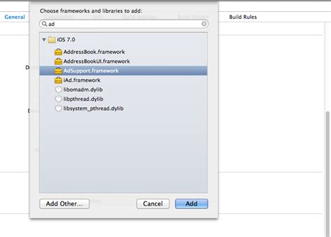 ios adsupport framework not found xcode 5 0 2 stack overflow