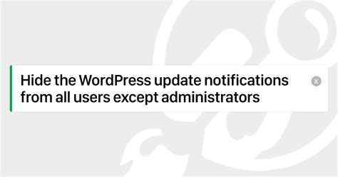 hide the wordpress update notifications from all users except