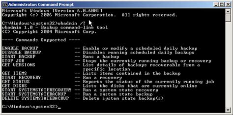 system state backup and recovery with wbadmin commands