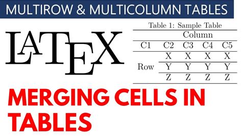 how to merge rows and columns in latex tables multirow and