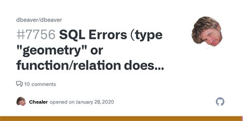 sql errors type geometry or function relation does not exist when